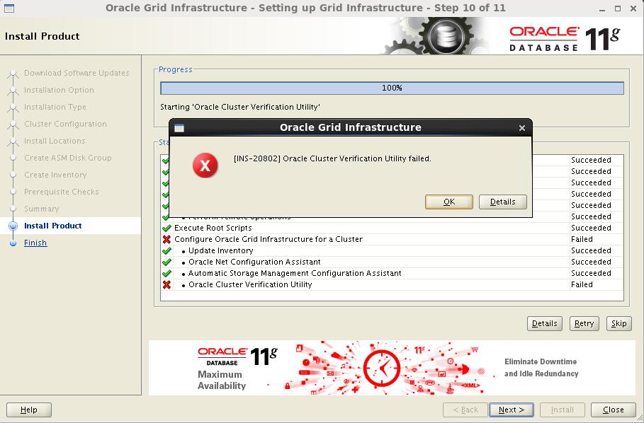 [INS-20802] Oracle Cluster Verification Utility failed - 星哥玩云